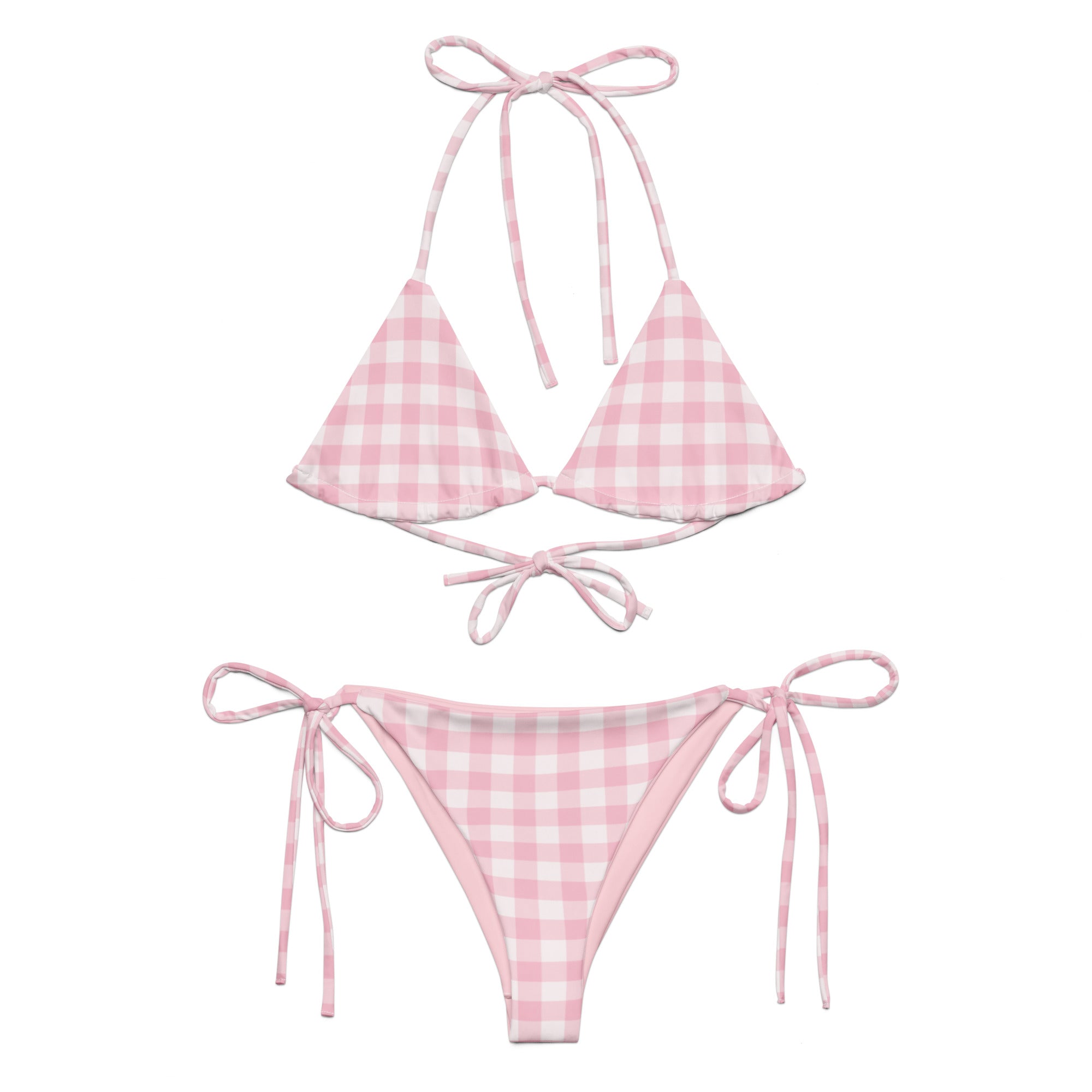 Pink Gingham String Bikini | Swimwear for Women | BOHIQ