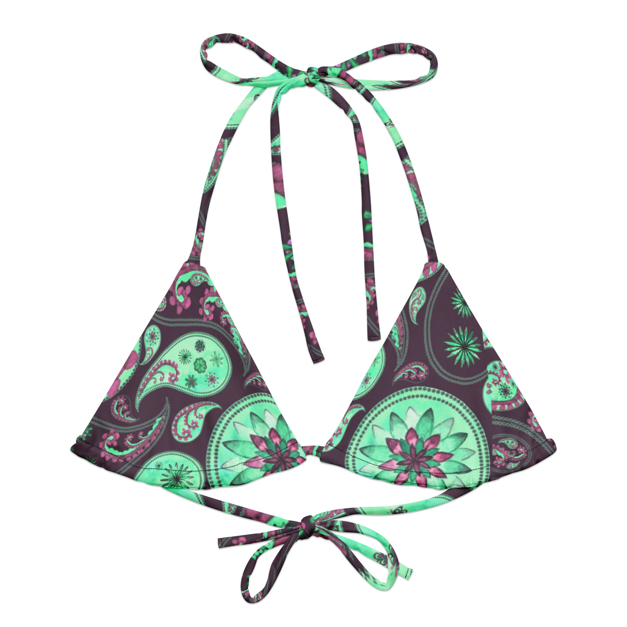 Matterhorn Paisley String Bikini Top | Eco Friendly Swimwear – BOHIQ