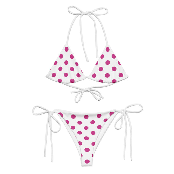 White Polka Dot Bikini Set – Cute Bathing Suits | BOHIQ